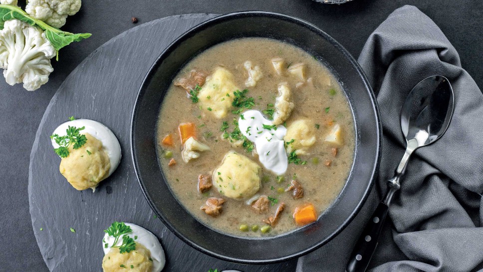 Nyírségi gombócleves csiperkegombával